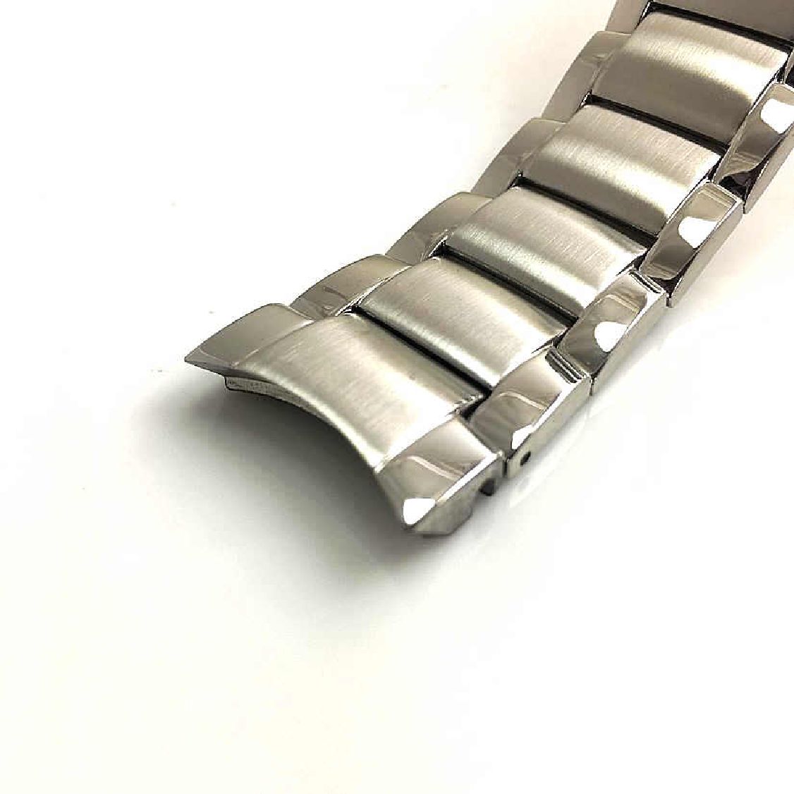 High Quality 22mm Solid Silver Metal Curved End Watch Band Butterfly ...