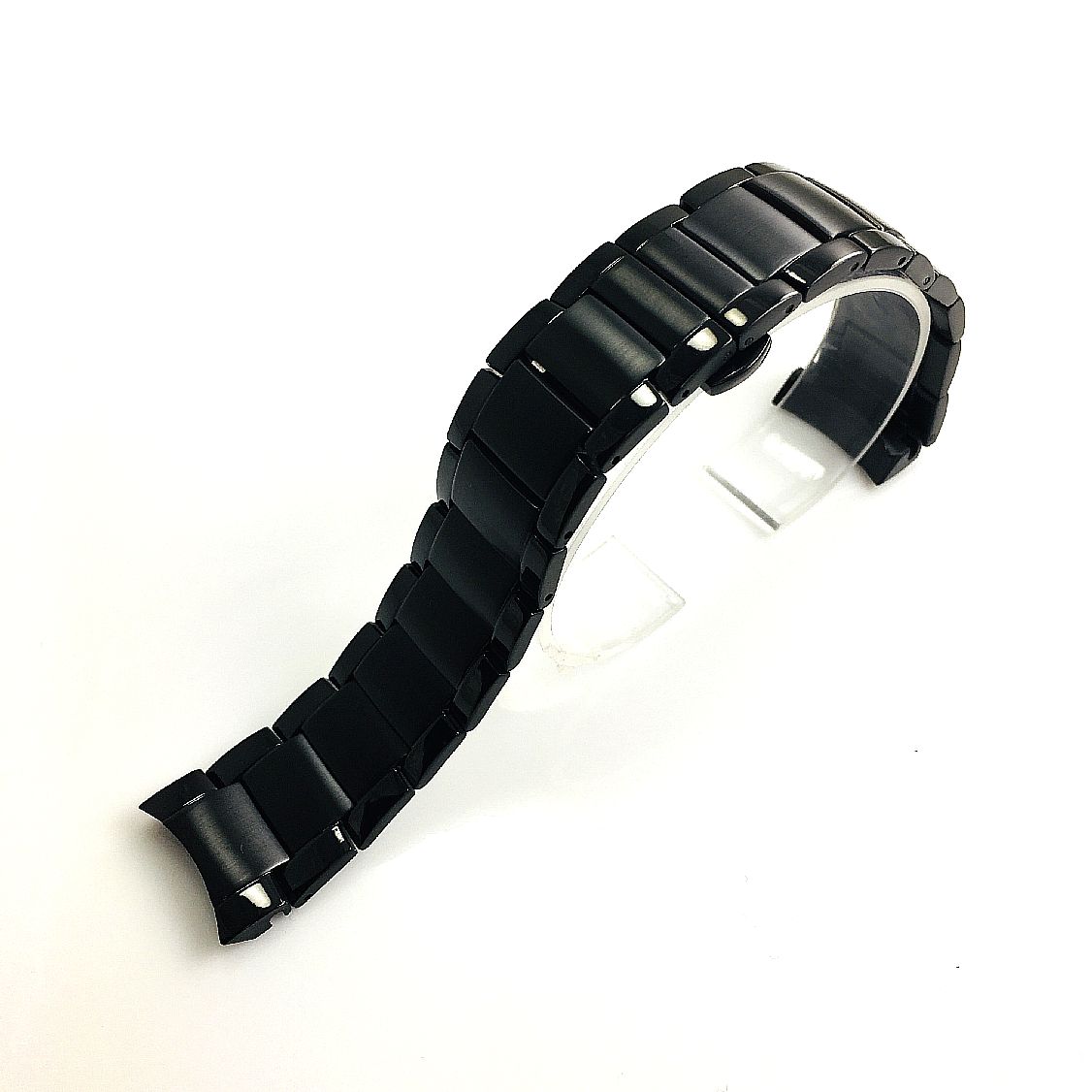 High Quality Black PVD 22mm Metal Solid Curved End Watch Band #5122