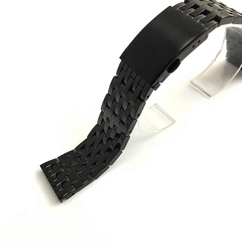 High Quality Solid Steel Polished Black Metal Replacement Watch Band #5126
