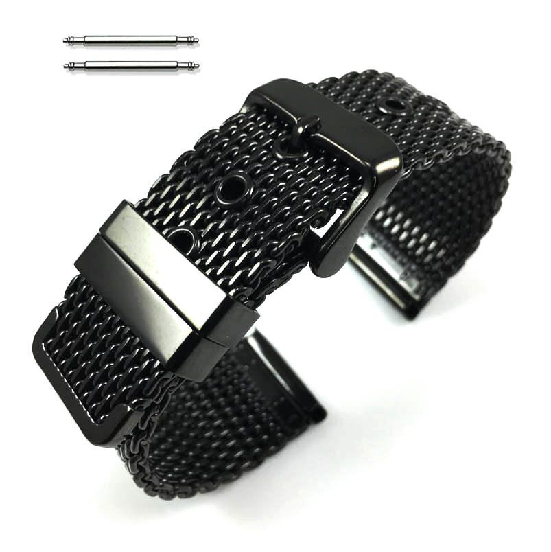 Invicta Compatible Black stainless Steel Thick Mesh Replacement Watch ...