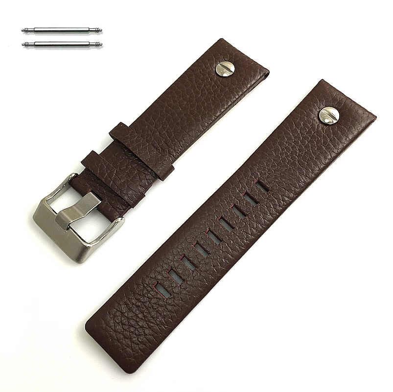 Invicta Compatible Brown Leather Strap Replacement Watch Band Silver ...
