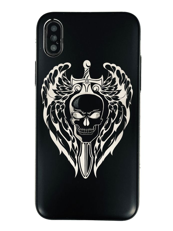 iPhone & Samsung Aluminum Metal Cell Phone Case Cover Skull Wings ...