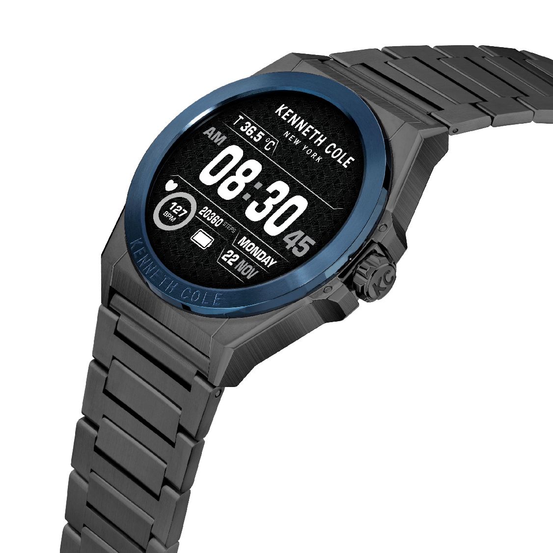 Kenneth Cole The Wellness Smartwatch 2.0 Steel Digital Watch KCIGH0020605