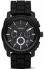 Men's Black Fossil Machine Chronograph Watch FS4487