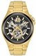 Men's Bulova Maquina Automatic Gold Tone Skeleton Dial Watch 98A178