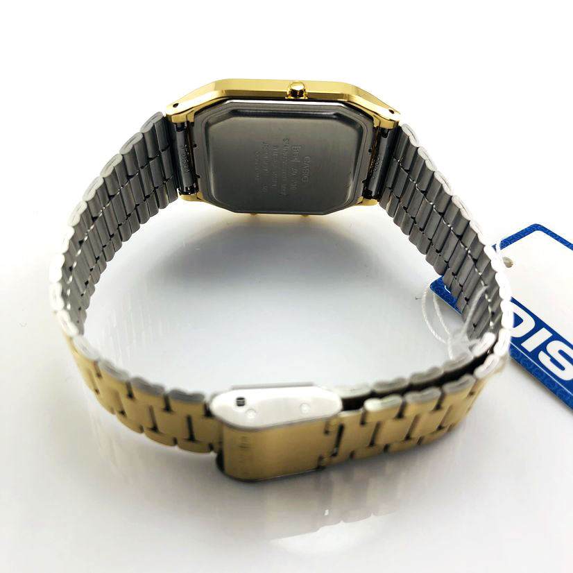 Men's Casio Ani-Digi Gold Steel Link Band Watch AQ230GA-9B