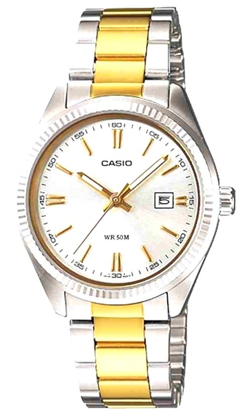 Men's Casio Classic Two Tone Dressy Analog Steel Watch MTP1302SG-7AV