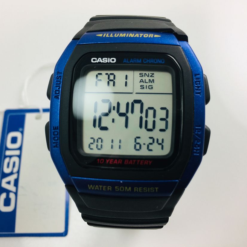 Men's Casio Core Digital Black Silicone Band Watch W96H-2AV