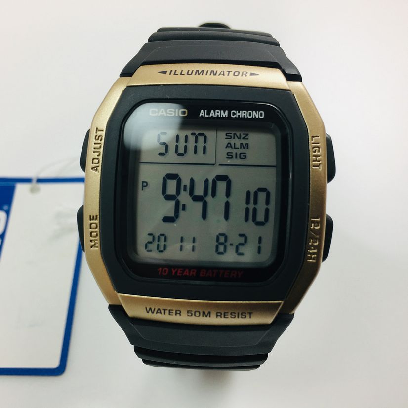 Men's Casio Core Digital Black Silicone Strap Watch W96H-9AV