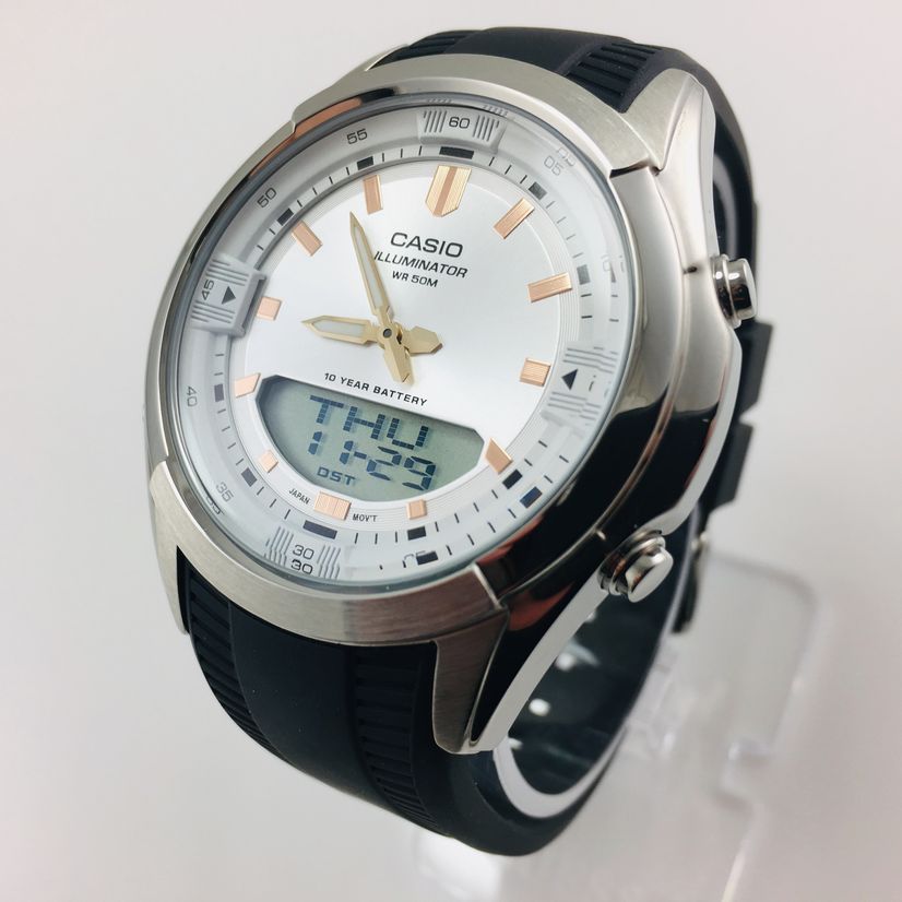Men's Casio Digital Analog World Time 30 Telememo Watch AMW840-7AV AMW ...