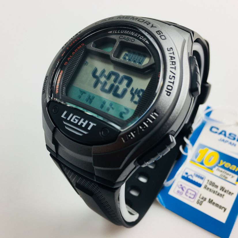 Men's Casio Digital Black Silicone Band 42 mm Watch W734-1AV