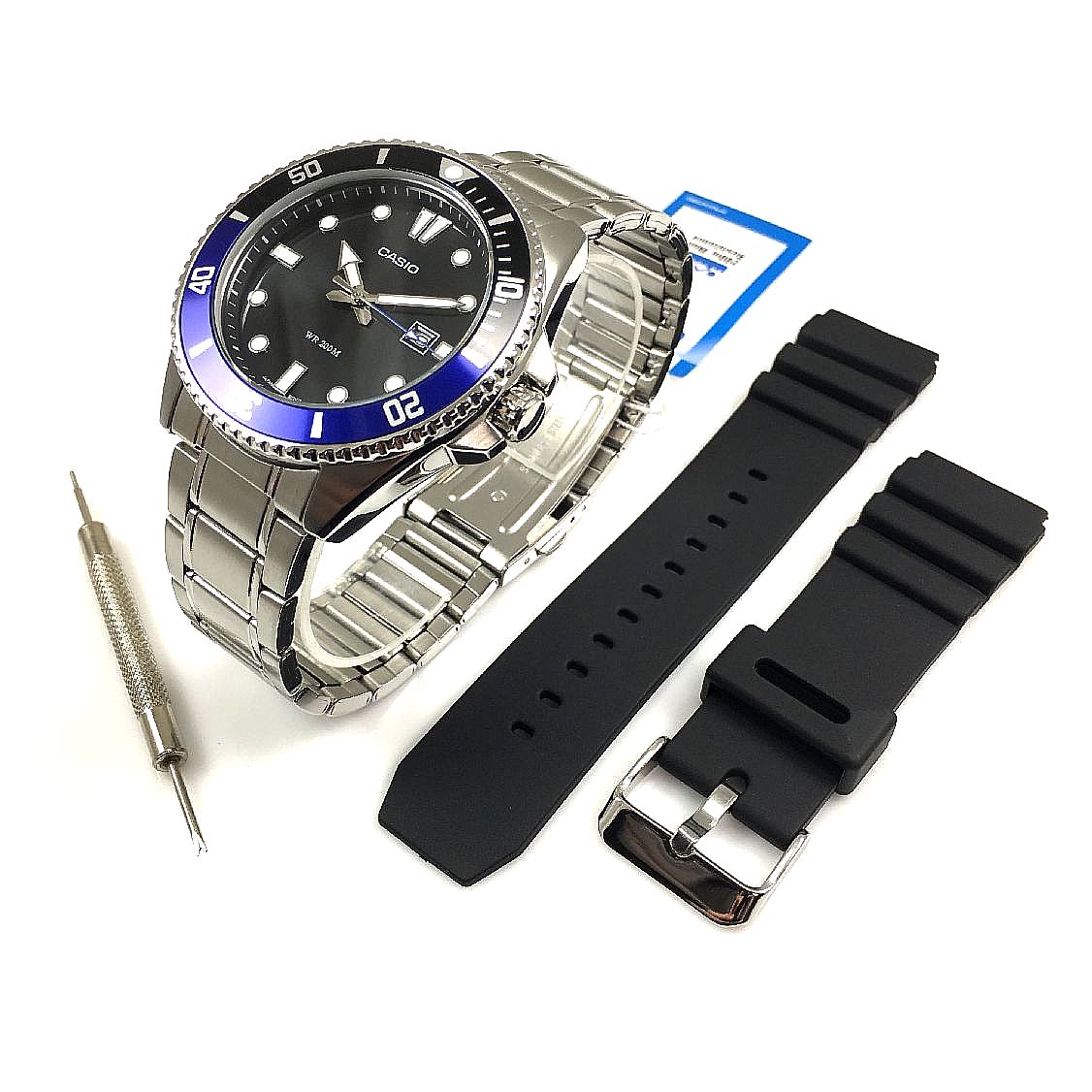 Men's Casio Diver's Style 200 M Sports Dive MDV-107D Batman Watch ...