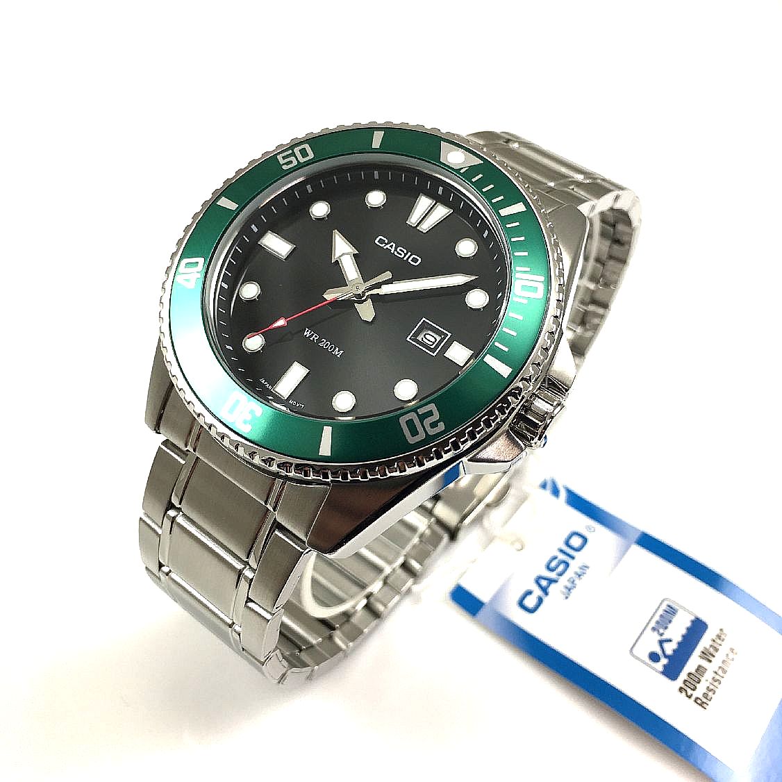 Men's Casio Diver's Style 200 M Sports Hulk MDV-107D Steel Watch MDV107D-3A