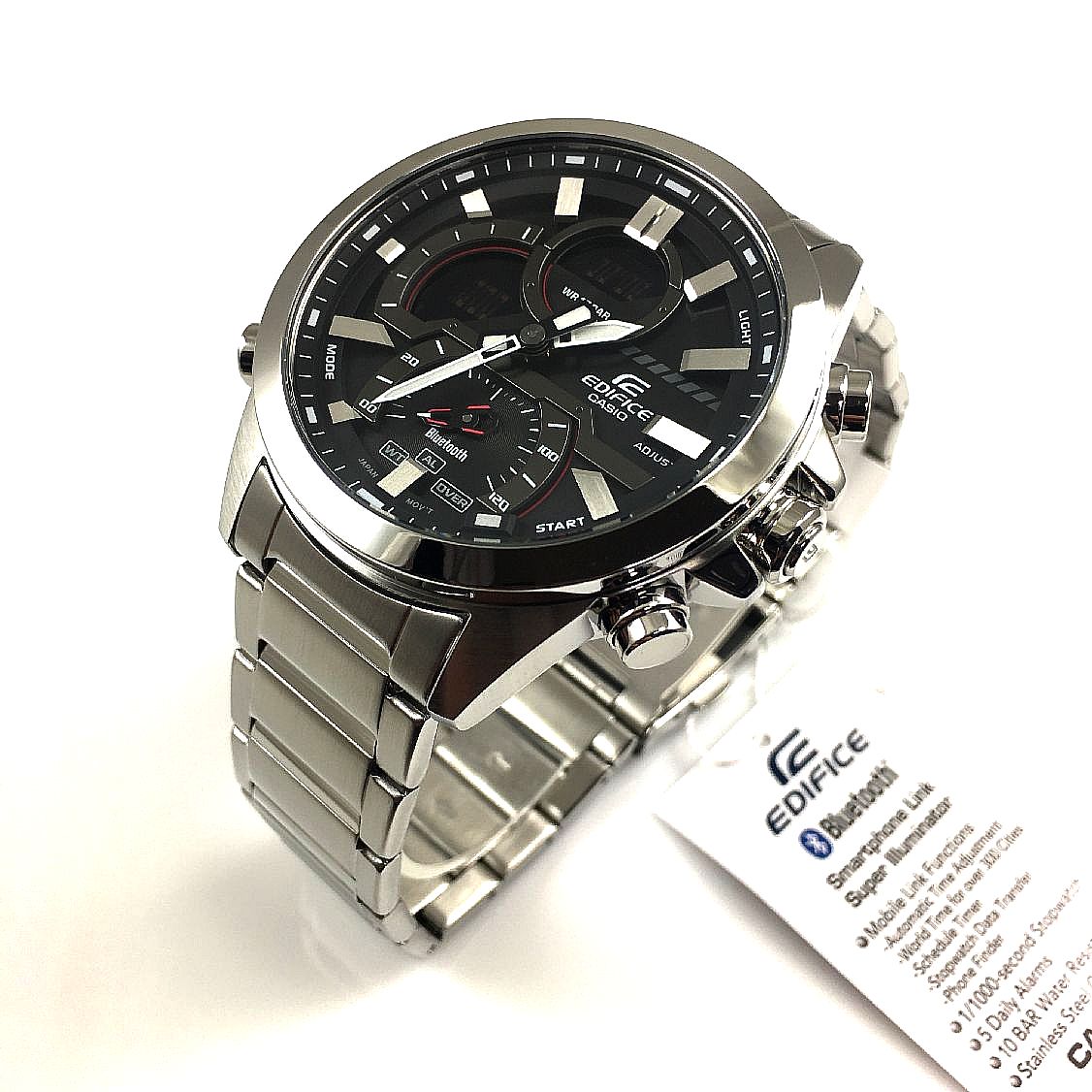 Men's Casio Edifice Bluetooth Smartphone Link Ana-Digi ECB-30D Watch ECB30D-1A