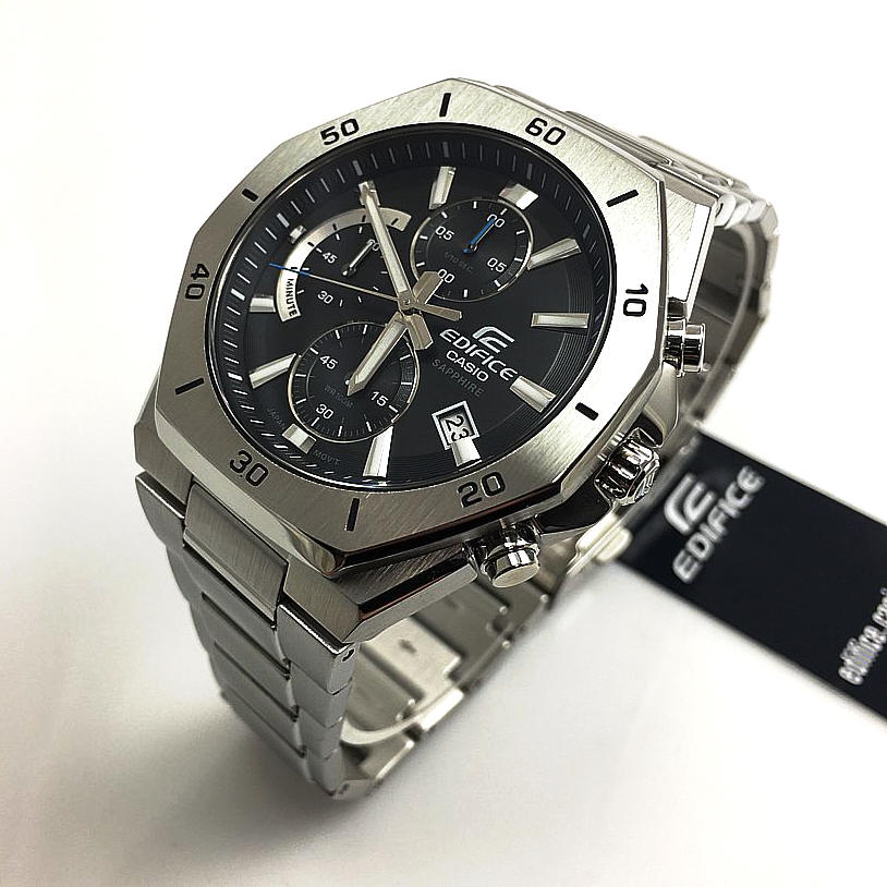 Men's Casio Edifice Sapphire Crystal Steel Chronograph Watch EFB680D-1A
