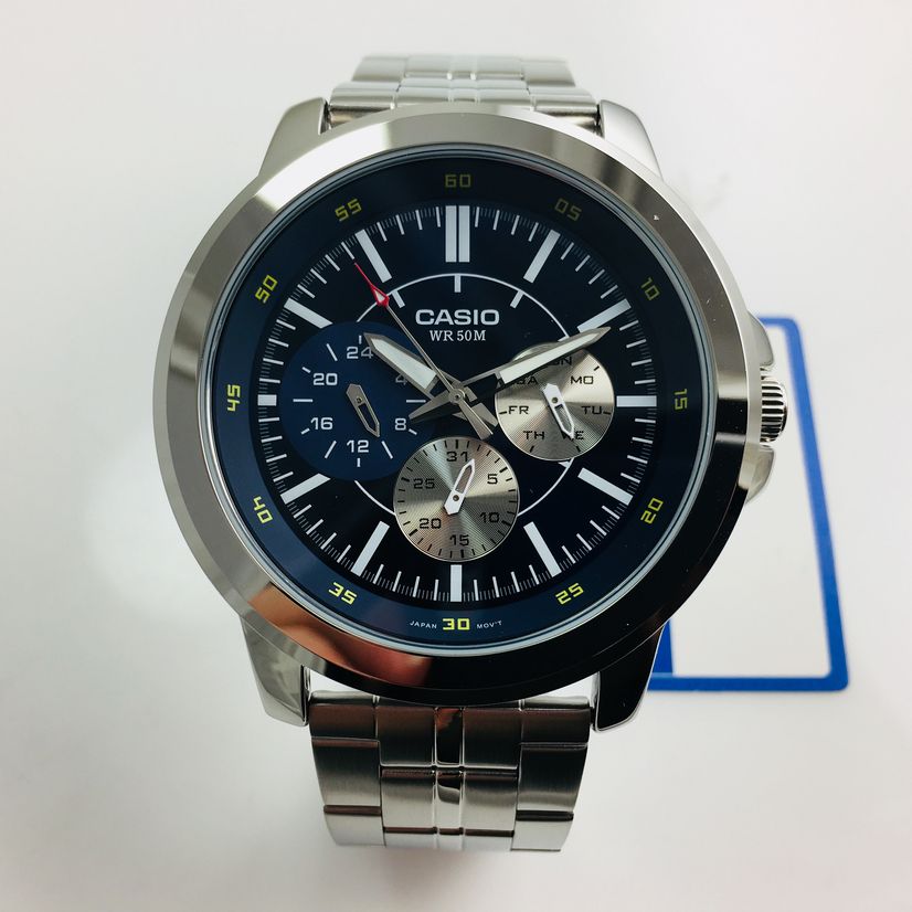 Men's Casio Enticer Steel Multifunction 52 mm Watch MTPX300D-2EV MTP ...