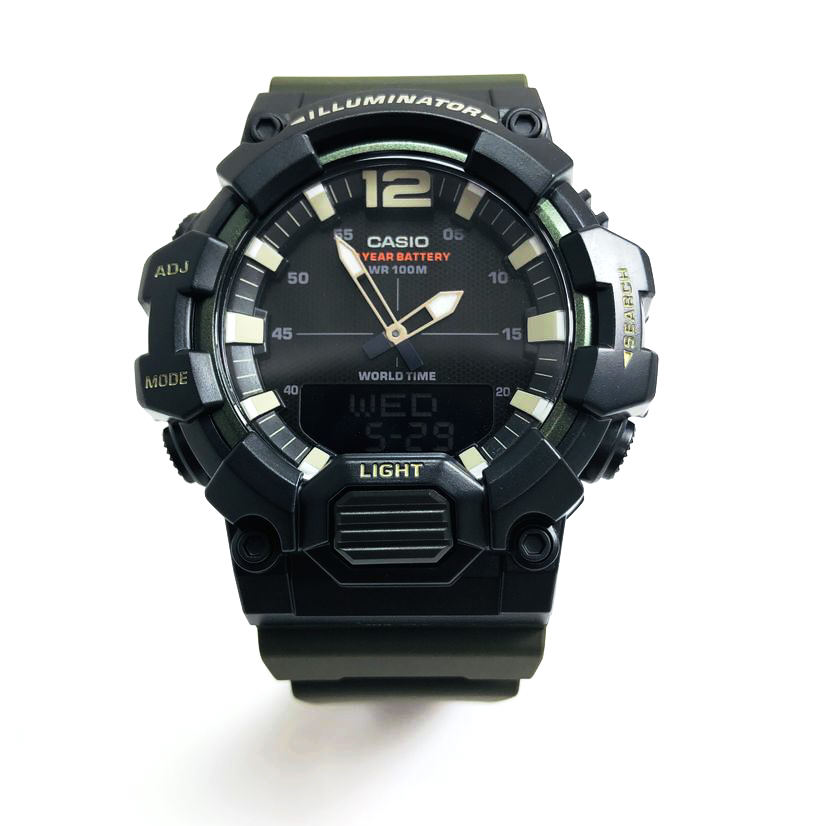 Men's Casio Green Classic Digital Analog Resin Band Watch HDC700-3AV