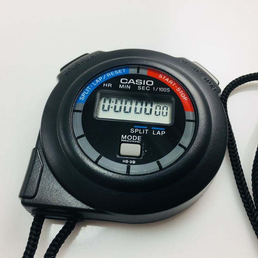 Men's Casio Handheld Black Resin Stopwatch HS3V-1R