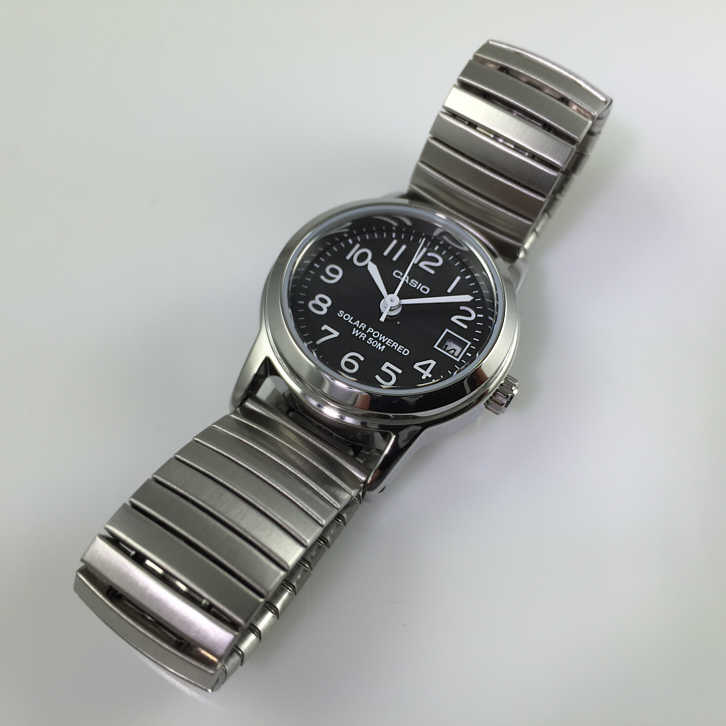 Women's Casio Solar Power Steel Expansion Band Watch LTPS100E-1BV