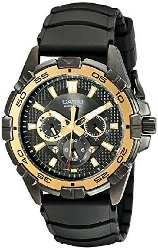 Men's Casio Multifunction Black Resin Band Watch MTD1069B-1A1