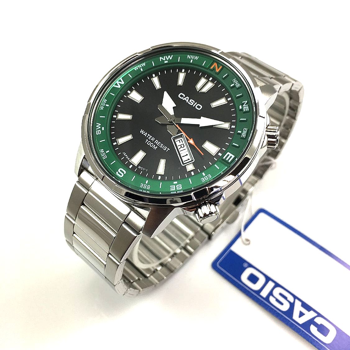 Men's Casio Pilot Aviator Style MTD-130D Steel Watch MTD130D-1A3