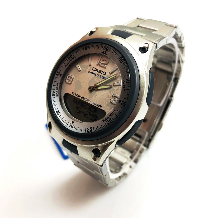 Men's Casio Silver Classic Digital Analog Watch AW80D-7A2