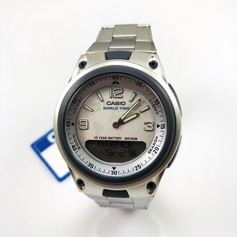 Men's Casio Silver Classic Digital Analog Watch AW80D-7A2