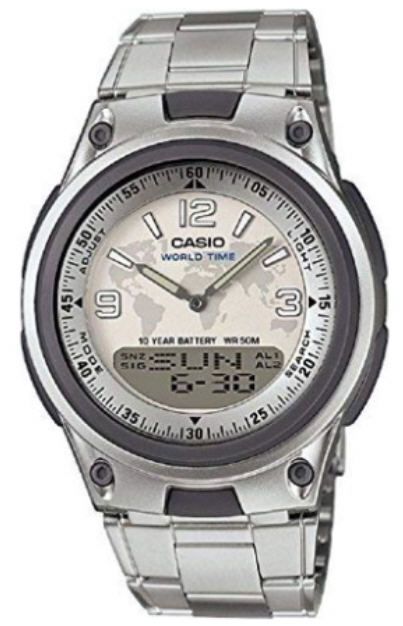 Men's Casio Silver Classic Digital Analog Watch AW80D-7A2