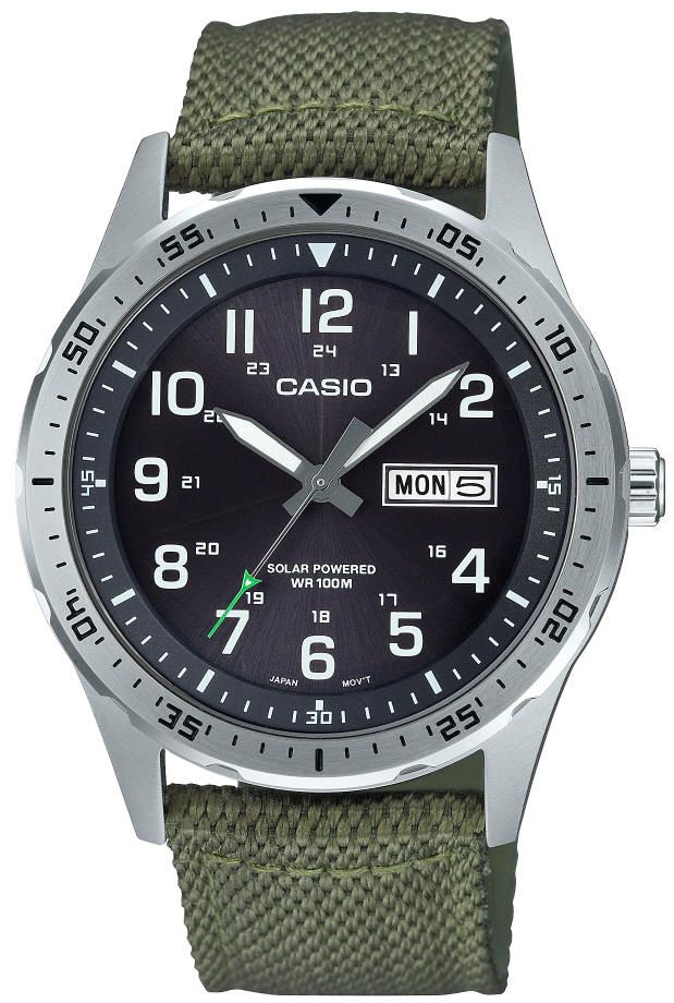 Men's Casio Solar Powered Green Military Style Watch MTPS120L-3A
