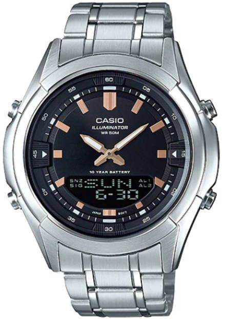 Men's Casio Digital Analog World Time 30 Telememo Watch AMW840D-1AV AMW ...