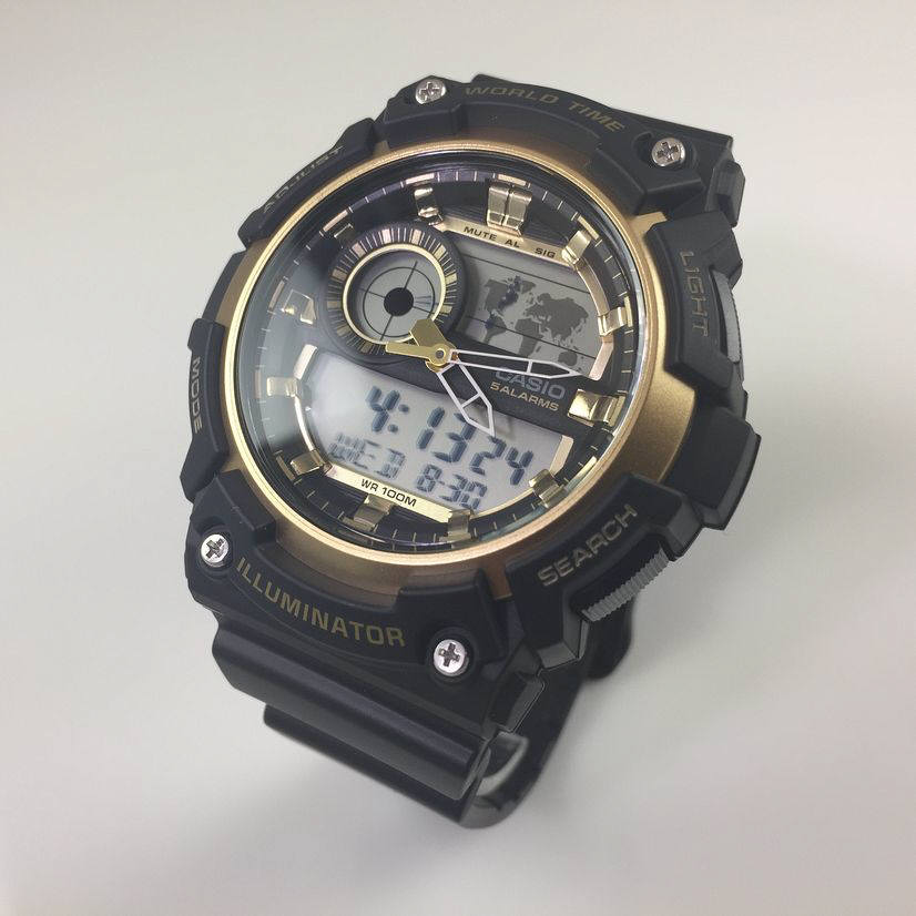 Men's Casio Sports Digital Analog World Time Watch AEQ200W-9AV