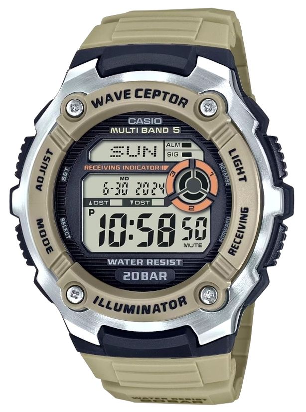Men's Casio Wave Ceptor Atomic Watch Beige WV200R-5A