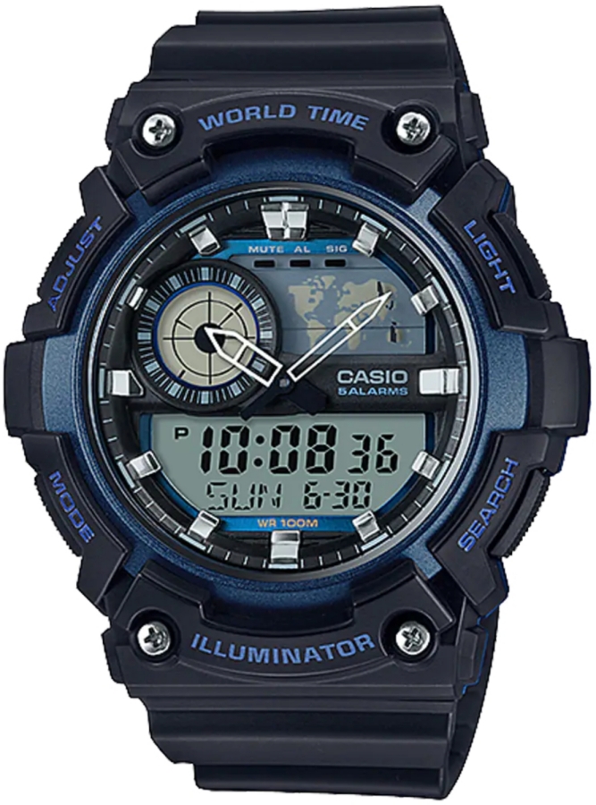 Men's Casio World Time Analog Digital Sports Watch AEQ200W-2A