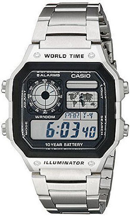 Men's Casio World Time Digital Watch AE1200WHD-1A