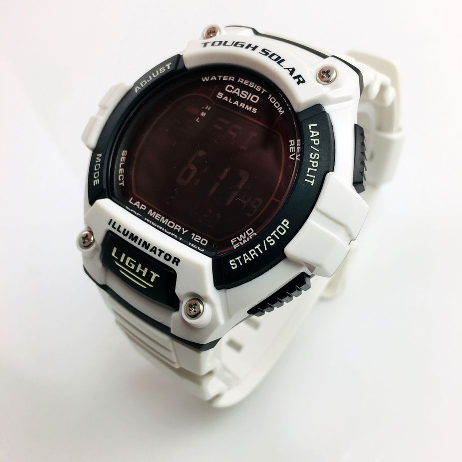 Men's White Casio Tough Solar Power Sports Watch WS220C-7BV