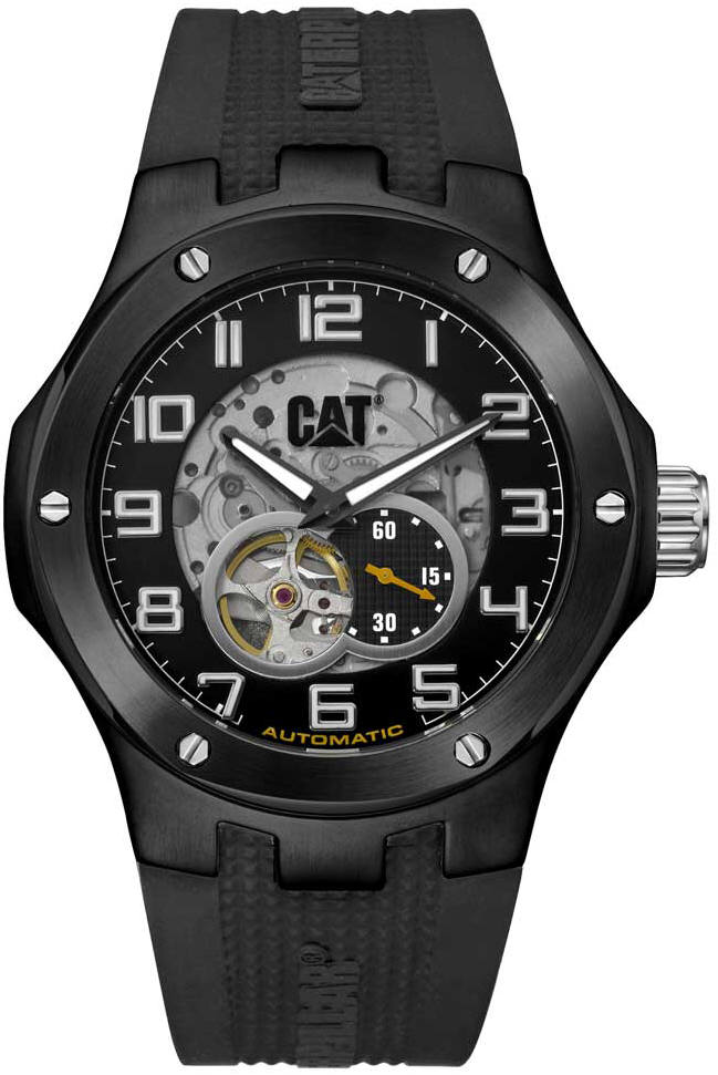 Men's CAT Caterpillar Navigo Automatic 44mm Black Sports Watch A816821116
