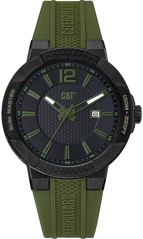 Men's CAT Caterpillar Shock Slim Rubber Strap Watch SH16123133