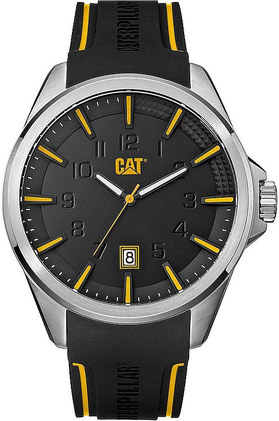 Men's CAT Caterpillar Slate All Black Rubber Strap Watch NO14121127
