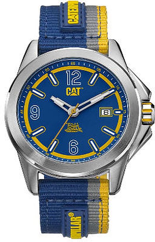 Men's CAT Caterpillar Stainless Steel Blue Strap Watch YU14166632