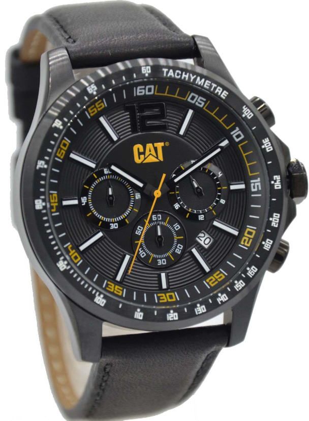 Men's Caterpillar CAT Boston Chronograph Leather Watch AD16334131