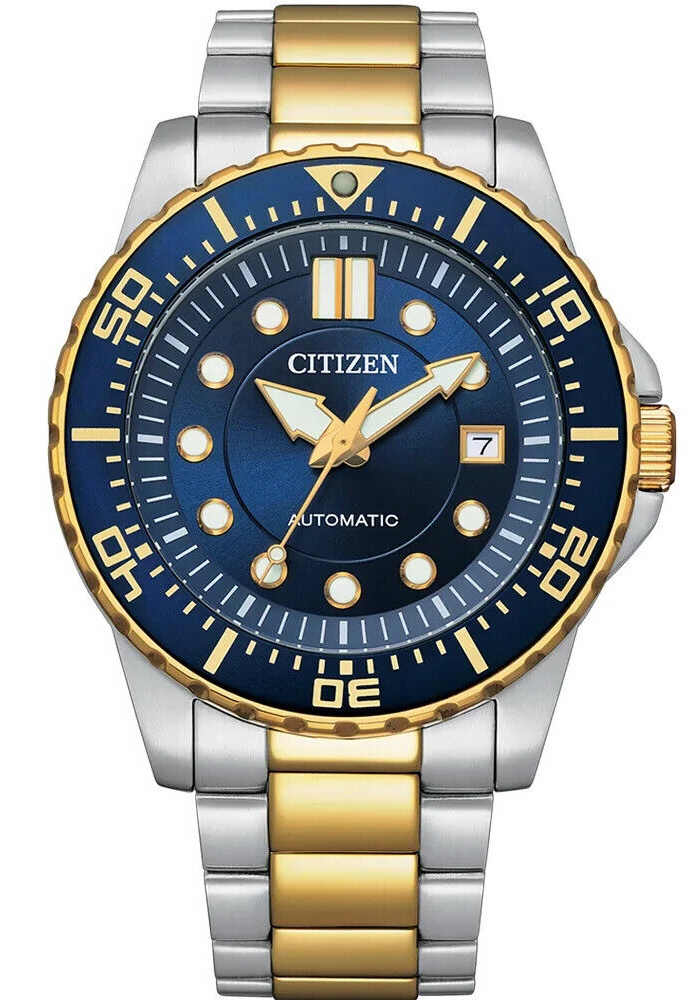 Men's Citizen Automatic Two Tone Diver's Style Blue Dial Watch NH8391-51X