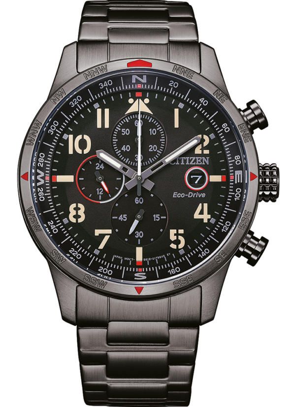 Men's Citizen Aviator Chronograph Pilot Style All Black Watch CA0797-84E