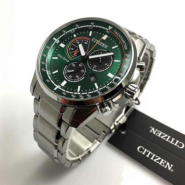 Men's Citizen Core Collection Green Dial Chronograph Watch AT1190-87X