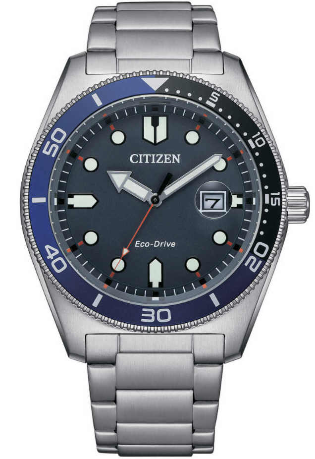 Men's Citizen Eco-Drive Marine Diver's Style Steel Watch AW1761-89L