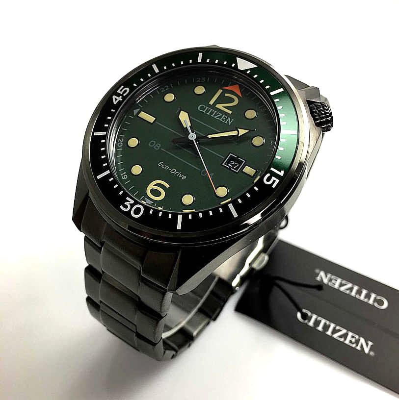 Men's Citizen Eco-Drive Seaplane Diver's Style Black Watch AW1717-81X
