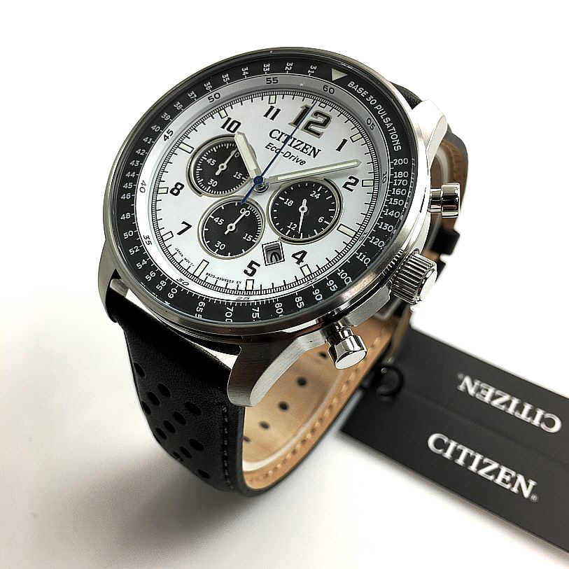 Men's Citizen Eco-Drive Sport Chronograph White Dial Watch CA4500-32A