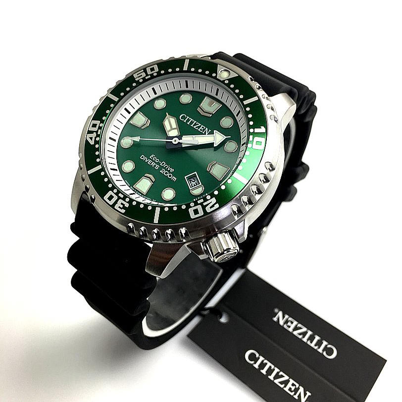 Men's Citizen Promaster Marine Diver's Solar Green Watch BN0158-18X