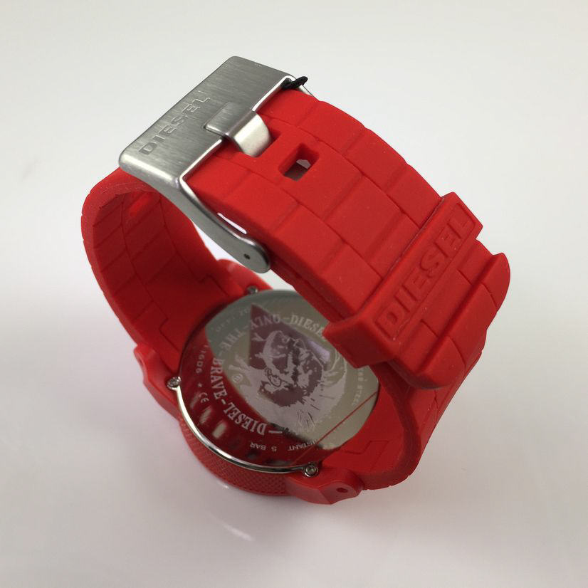 Men's Diesel Double Down Red Silicone Watch DZ1440