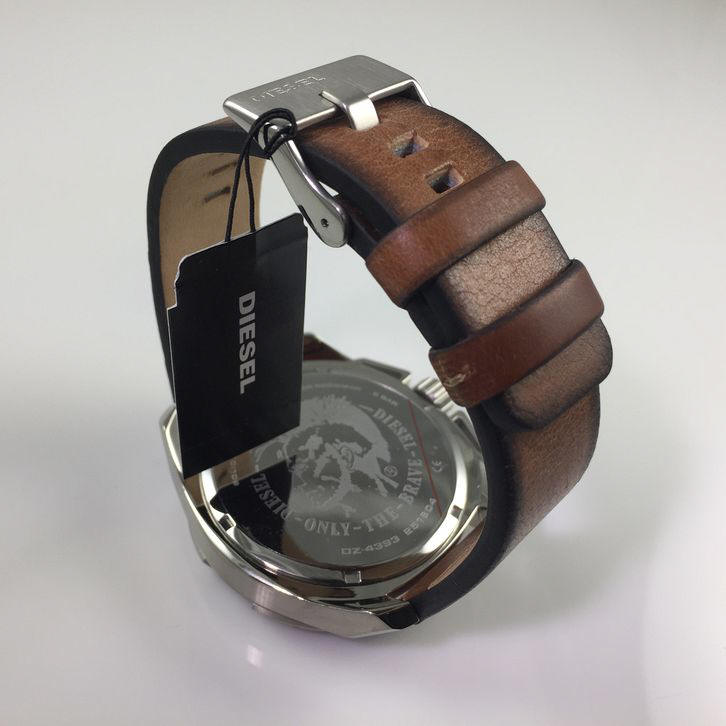 Men's Diesel Heavyweight Chronograph Leather Band Watch DZ4393