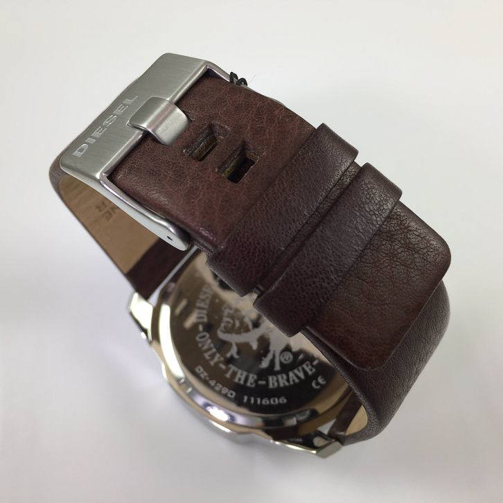 Men's Diesel Mega Chief Oversize Leather Band Watch DZ4290